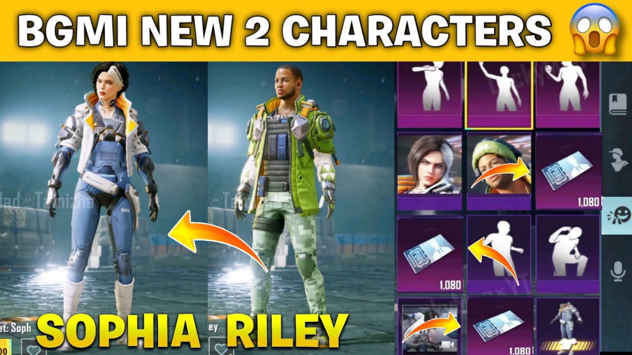 BGMI NEW CHARACTERS SOPHIA RILEY IS HERE😱 BGMI NEW CHARACTERS VOUCHERS ...