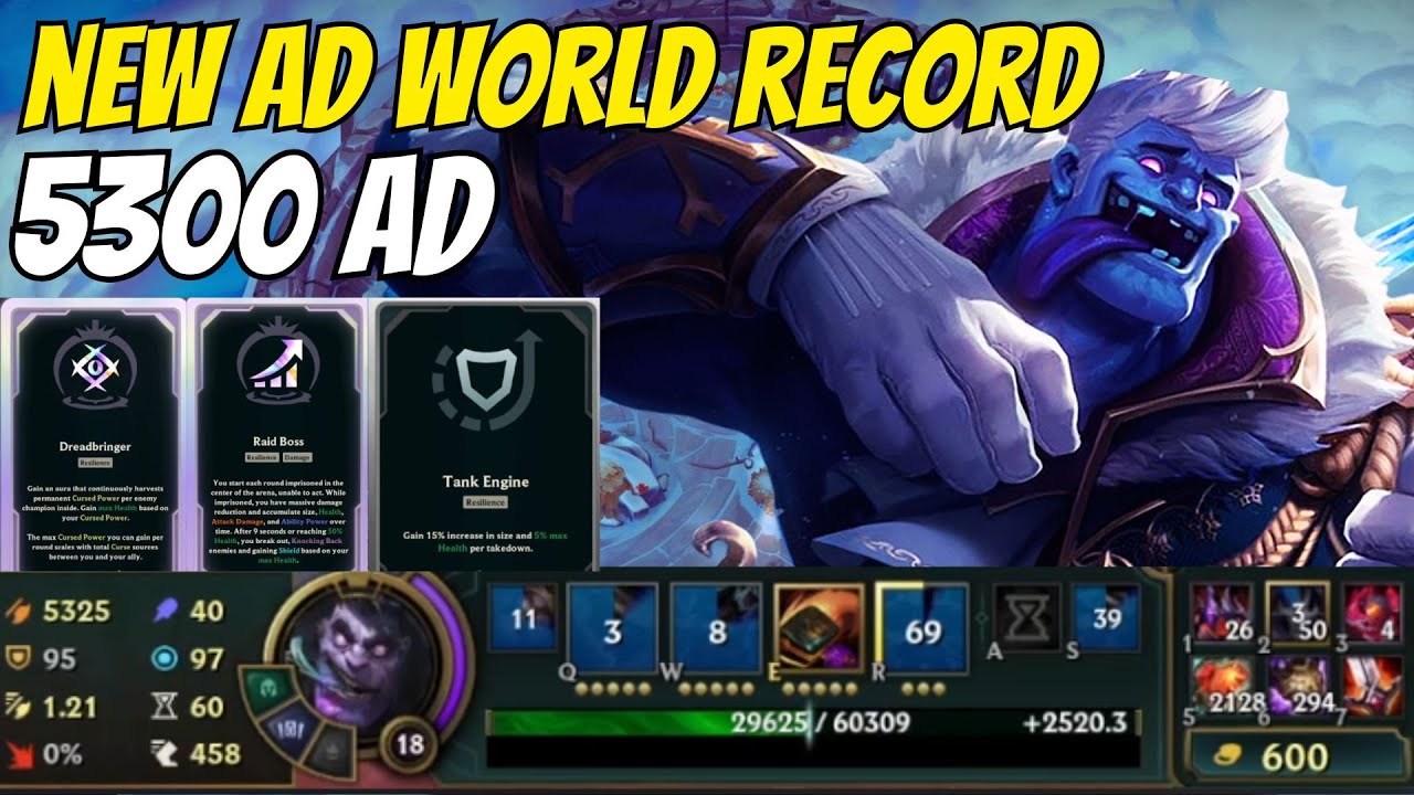 WORLD RECORD AD – I Hit 5300 AD on Mundo with Only HP Augments - YouTube