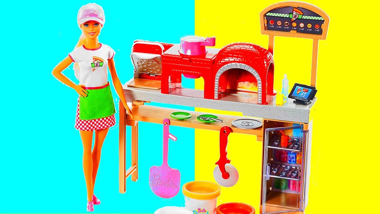 #Barbie Pizza Chef Doll - Playset Toy #Unboxing Mini Pizza Recipe ...