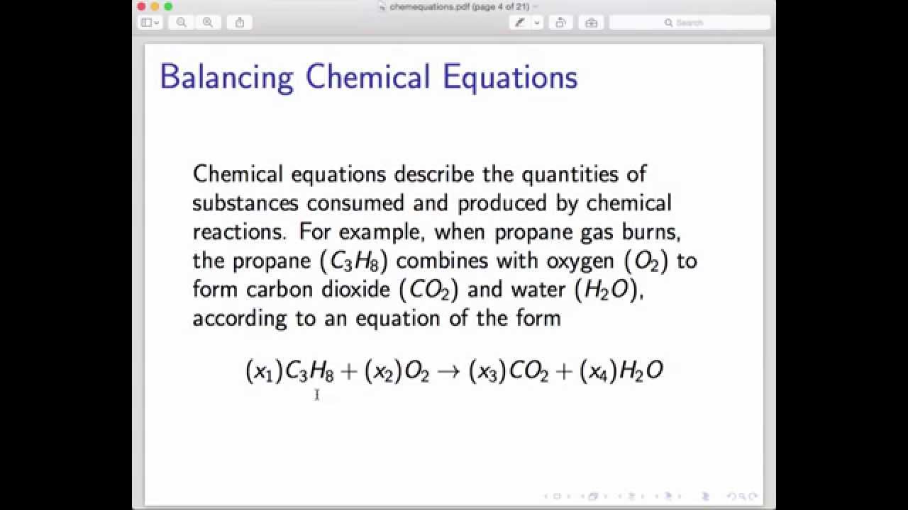 Balancing Chemical Equations - YouTube