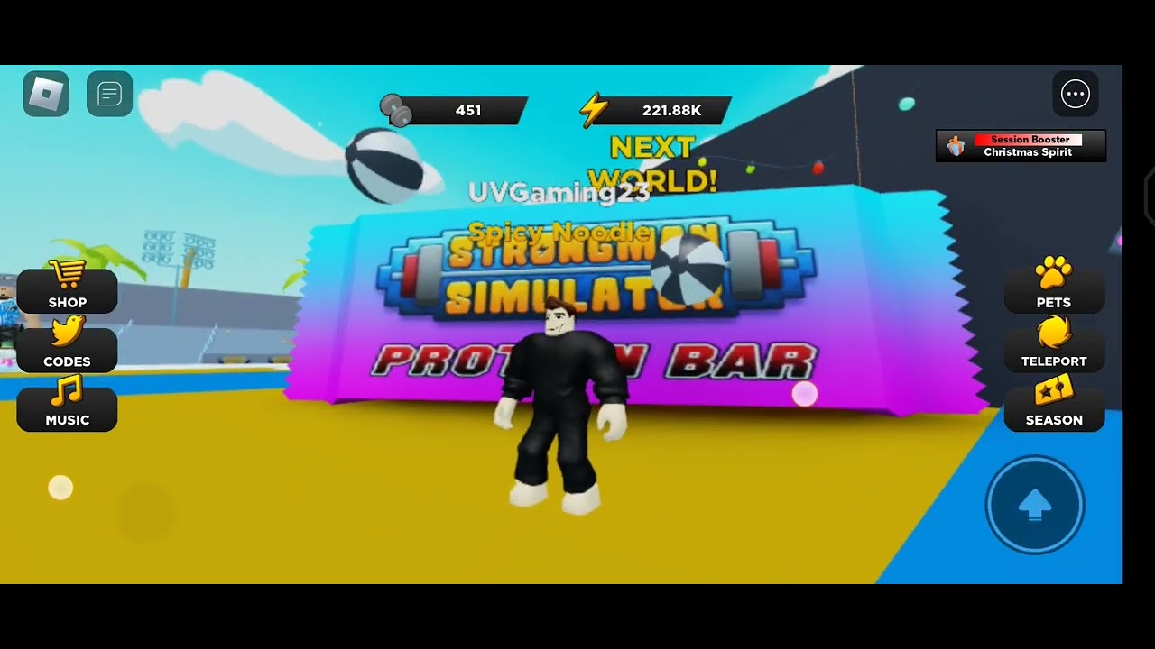 Playing strong man simulator in roblox Part 2 - YouTube