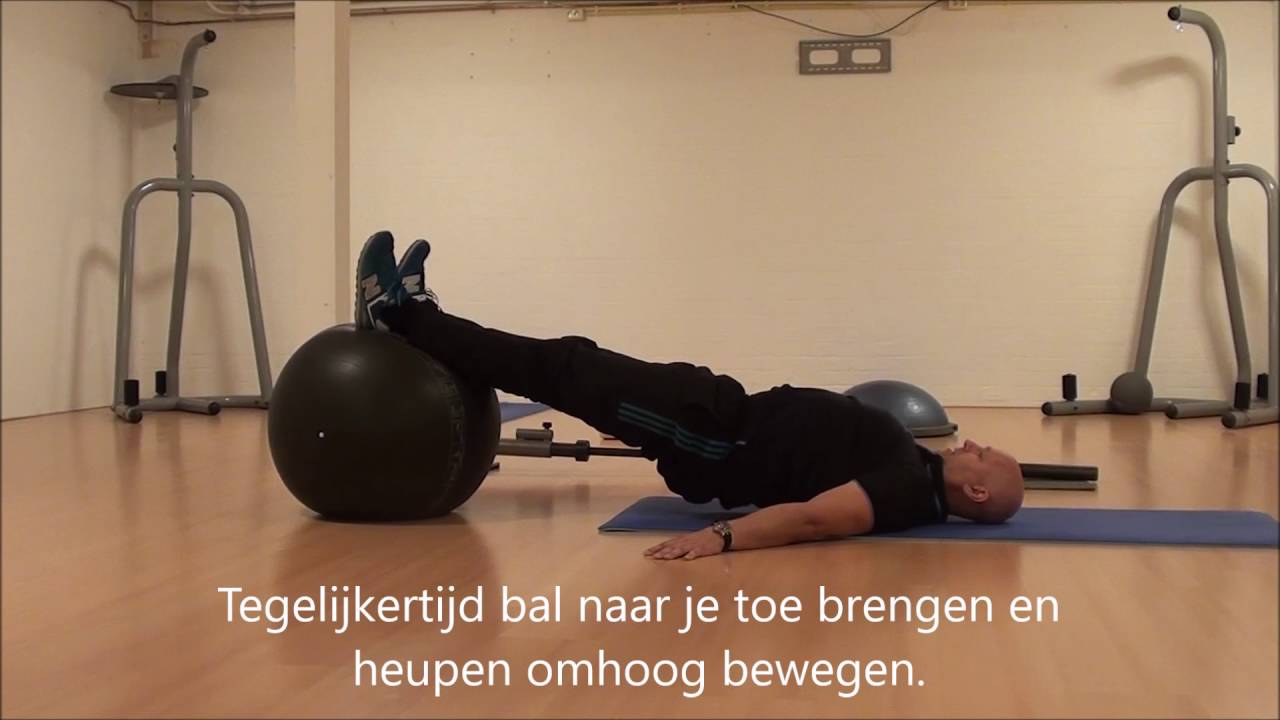 Swiss Ball Hamstring Curl - YouTube