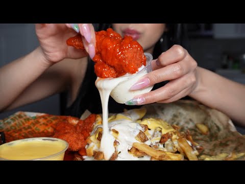 ASMR WINGSTOP MUKBANG | CHICKEN TENDERS, VOODOO CHEESE FRIES, EXTRA ...