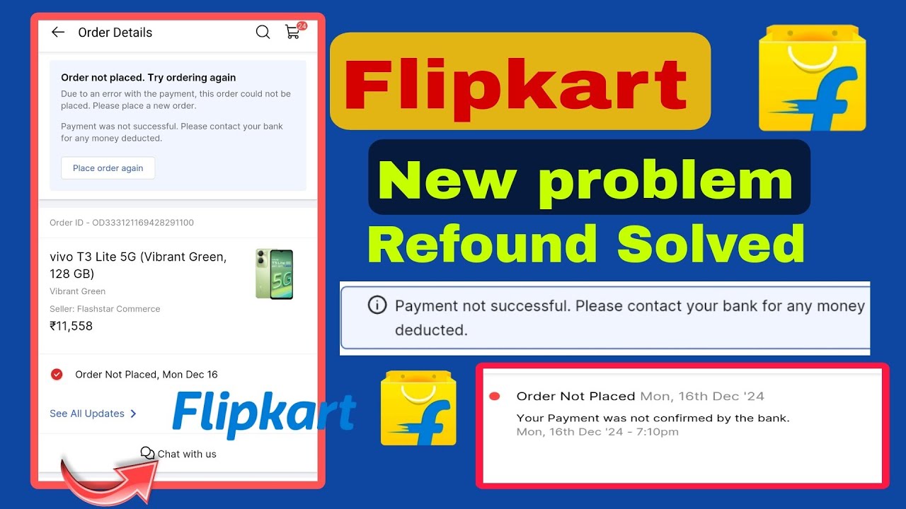 How to Flipkart Payment note successful. Please contact your bank for ...