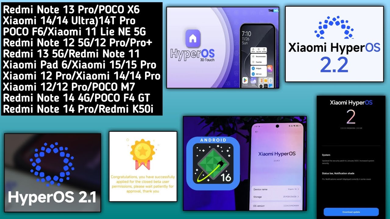 HyperOS 2.2 Beta Testing/HyperOS 2.1 India Release & Android 16 Beta 2 ...