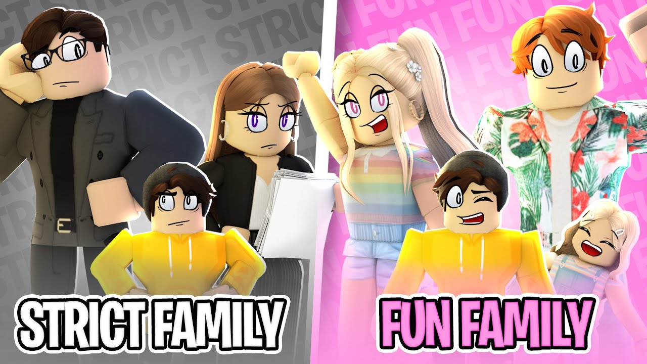 FUN FAMILY vs STRICT FAMILY in Roblox BROOKHAVEN RP! - YouTube