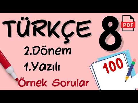 Türkçe 8. Sınıf 2. Dönem 1. Yazılı Soruları Beyin Takımı Türkçe 8 yazılı +PD