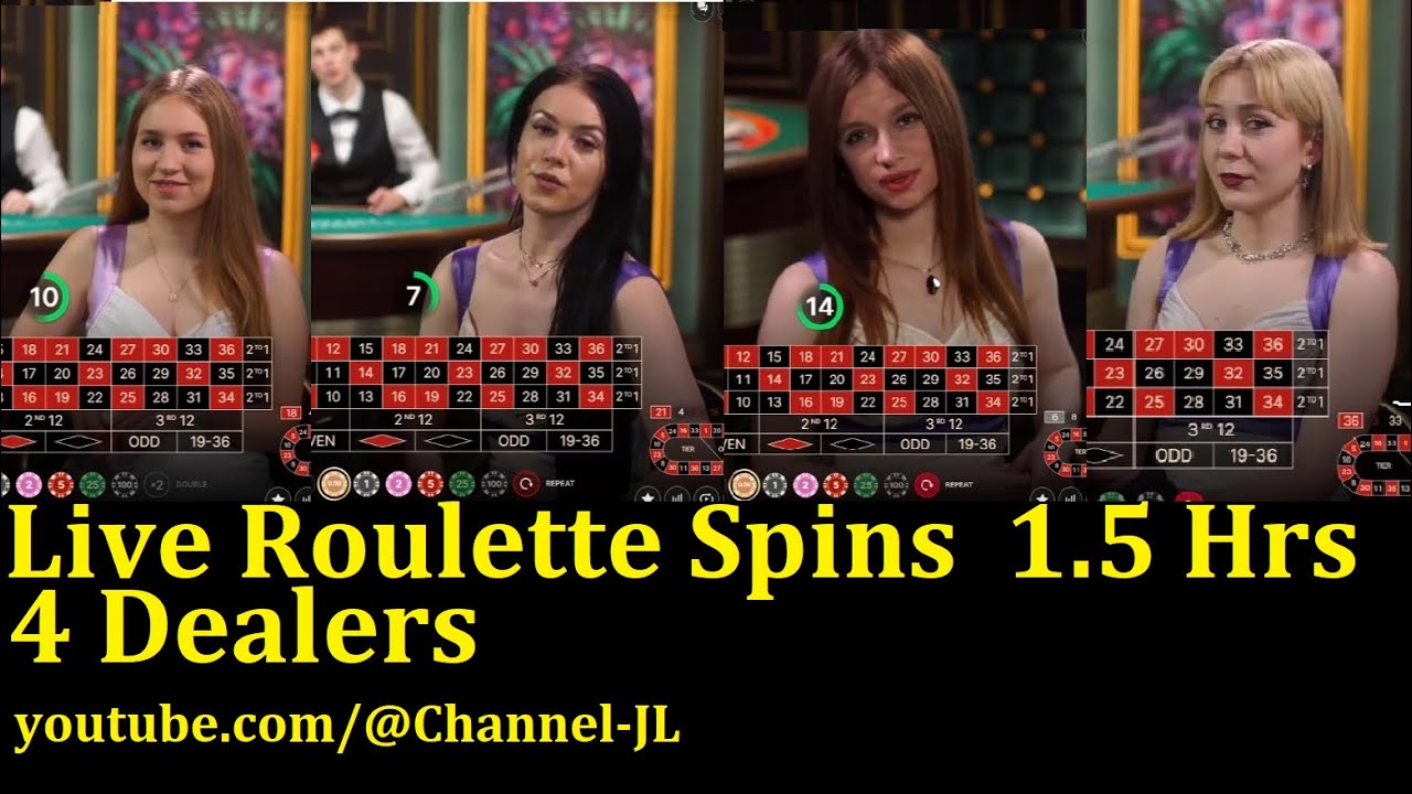 Live Roulette Spins 4 Dealers 1.5 Hours - YouTube
