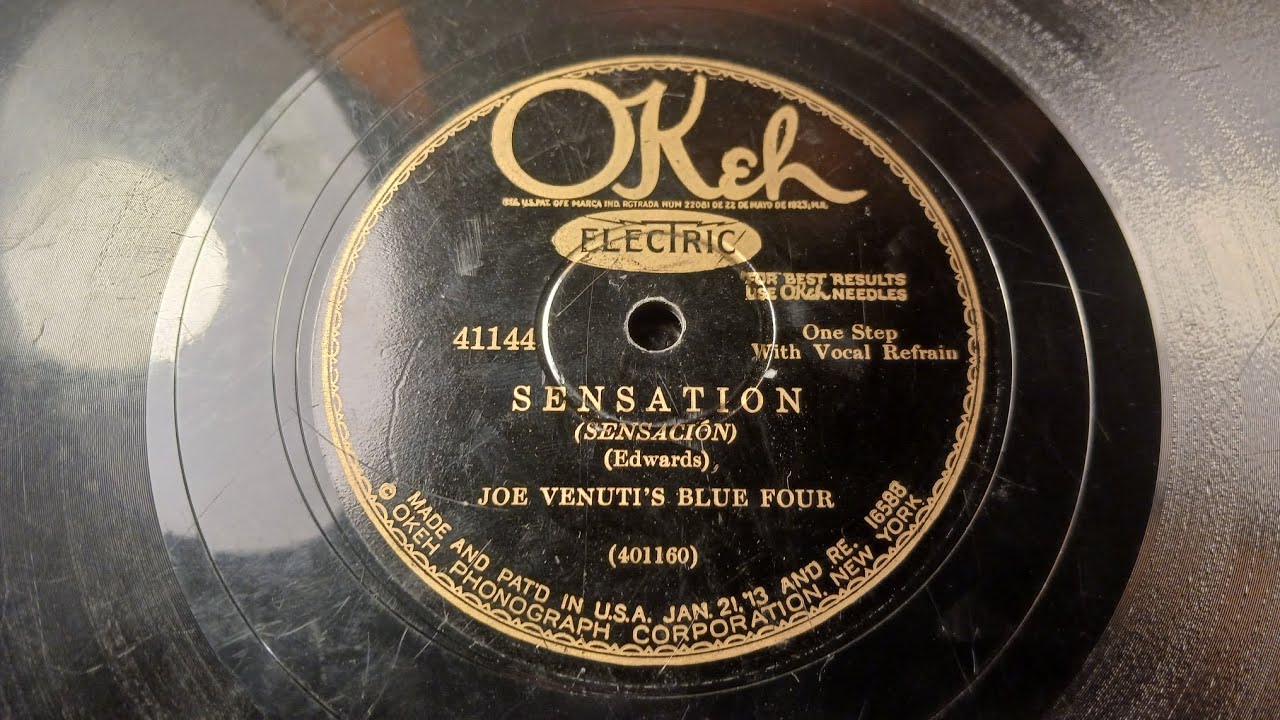 "Sensation" OneStep by Joe Venuti's Blues Four 1928 (Pre War Hot Swing ...