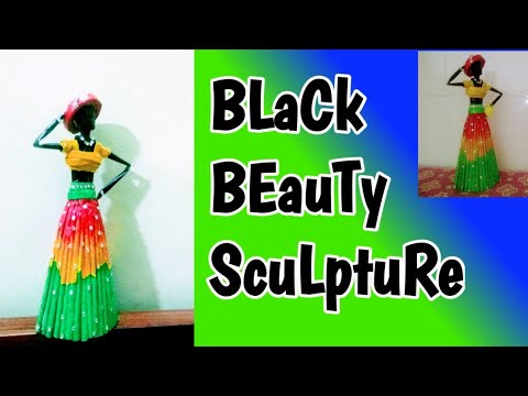 Black Beauty Sculpture/News paper Sculpture/Newspaper doll/How to make ...