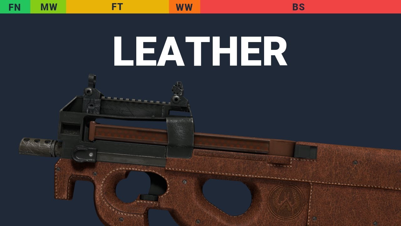 P90 Leather - Skin Float And Wear Preview - YouTube