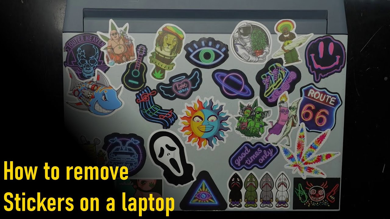 How to remove stickers on a laptop - YouTube