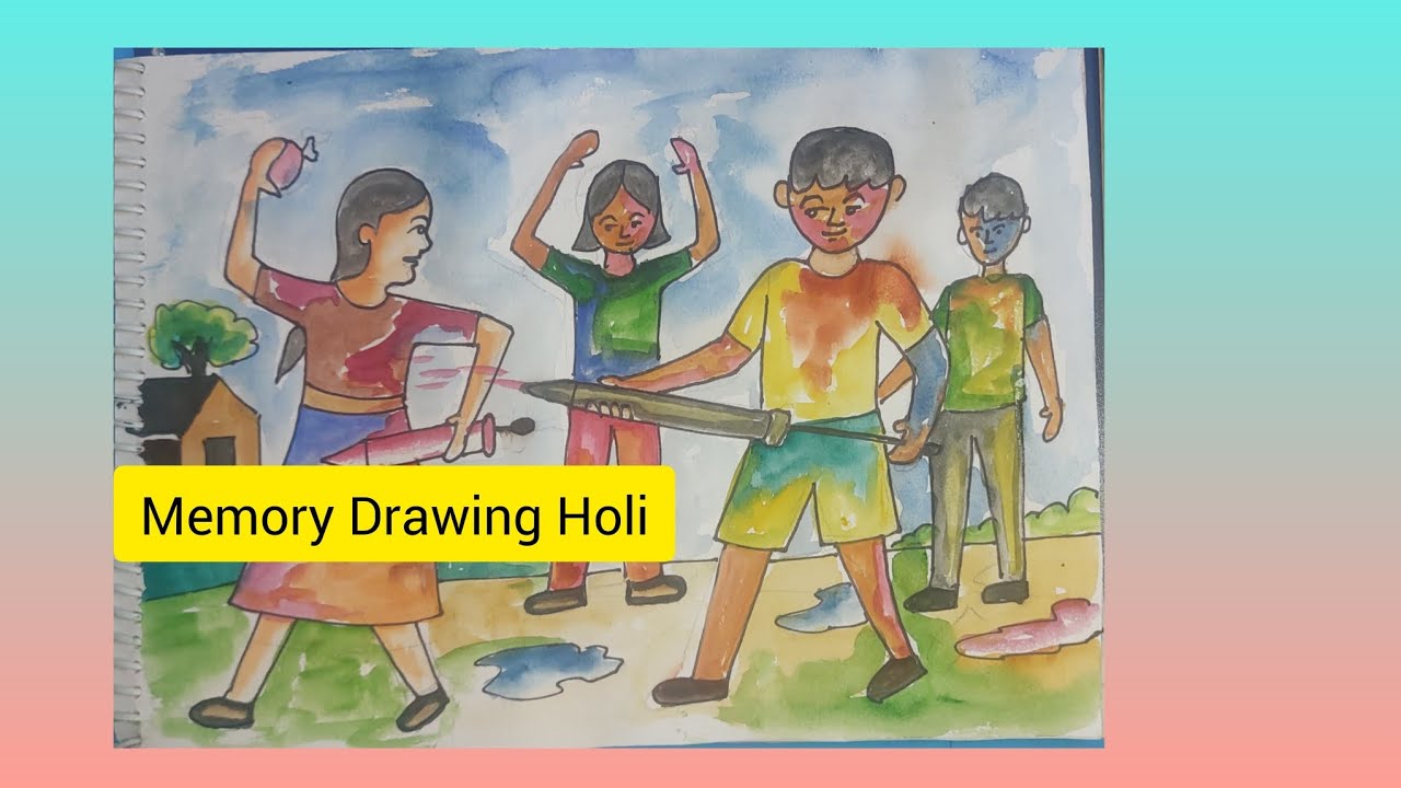 Memory drawing, Rangpanchami, holi, Drawing Exam Memory Pencil - YouTube