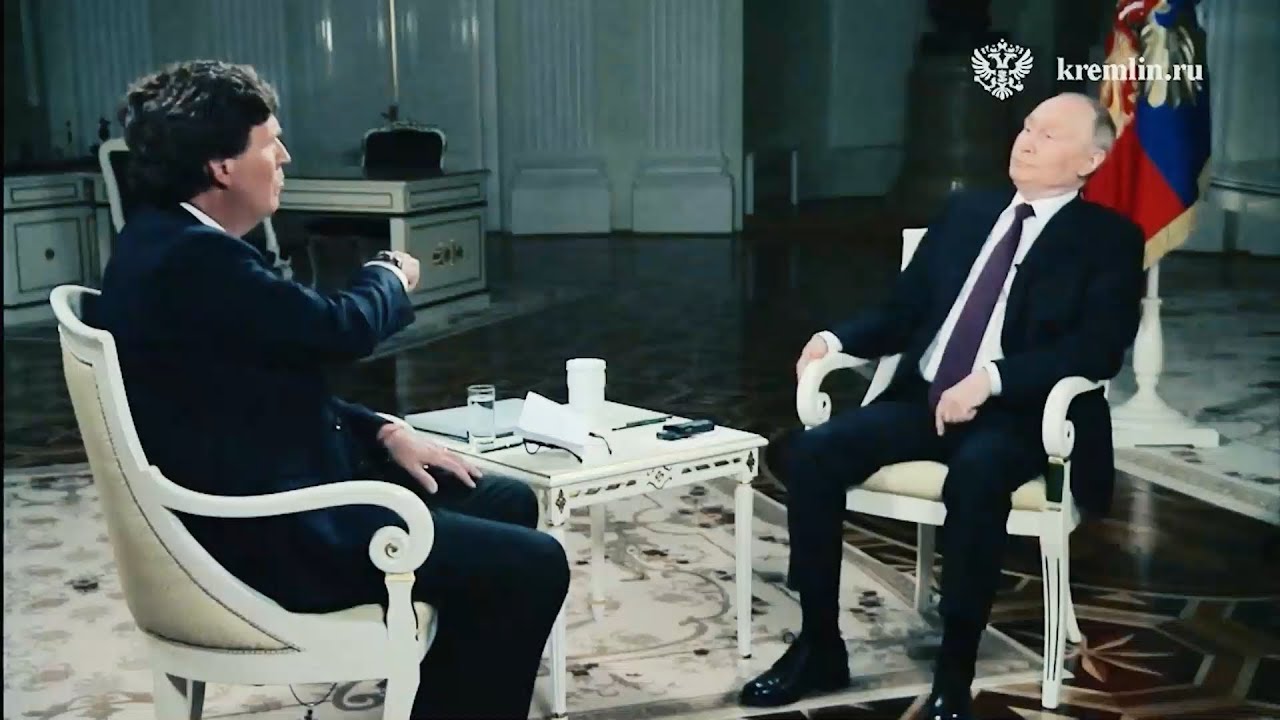 Путин и Такер Карлсон 2024 Интервью на русском языке съемка Кремля