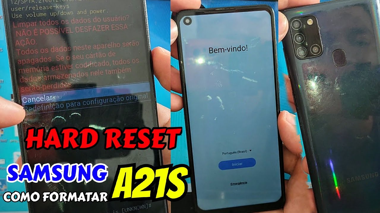 HARD RESET SAMSUNG GALAXY A21S. COMO FORMATAR, RESETAR, RESTAURAR ...