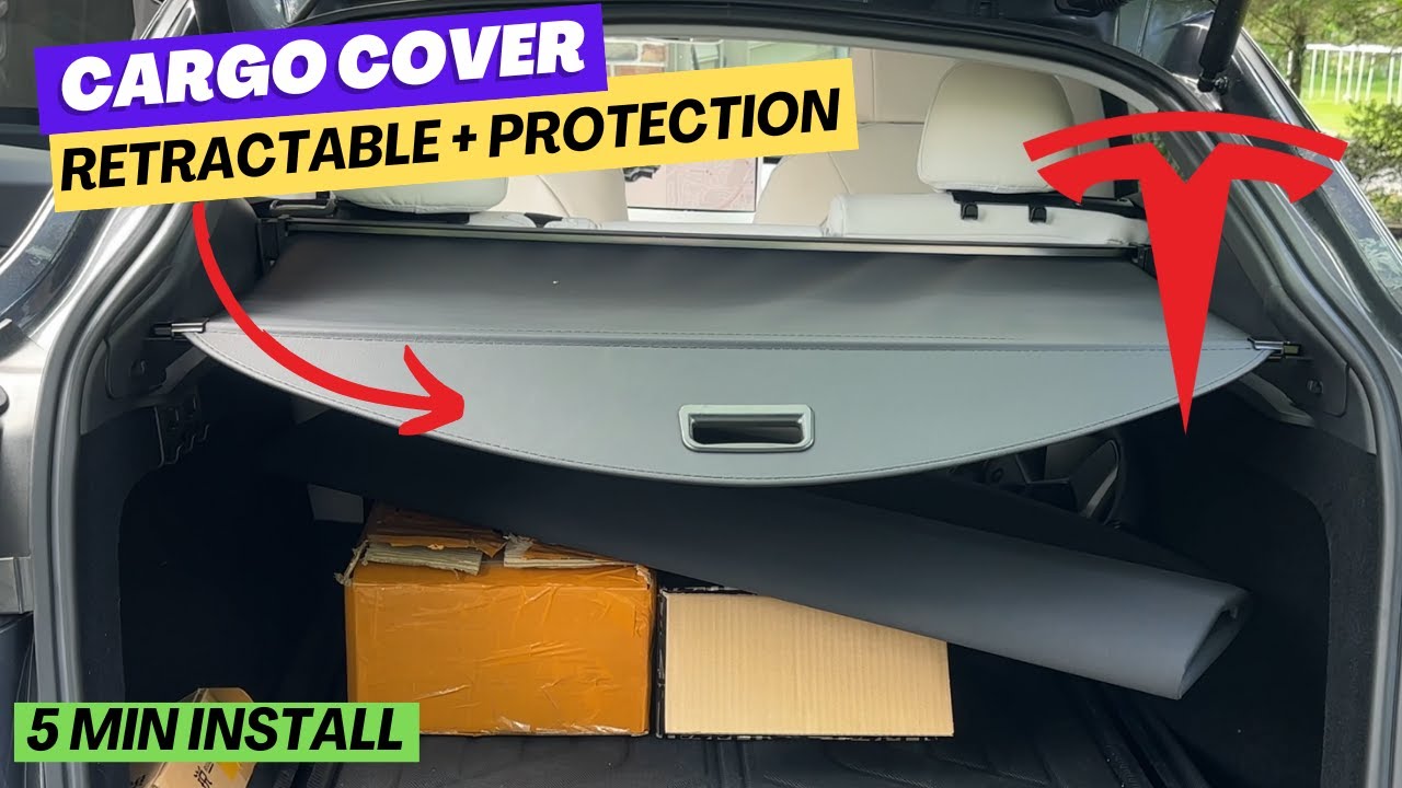 NEW Retractable Trunk Cargo Cover for Tesla Model Y (Privacy & Sunshade ...
