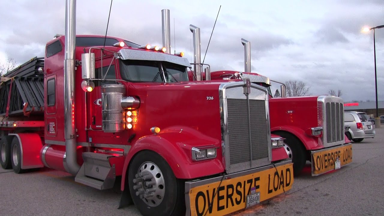 2020 Red Kenworth W900 Parked At Sarnia Truck Stop - YouTube