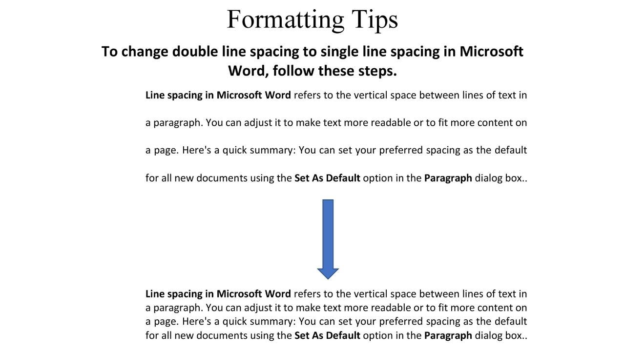 Letter Format- Change double line spacing to single line spacing in MS ...