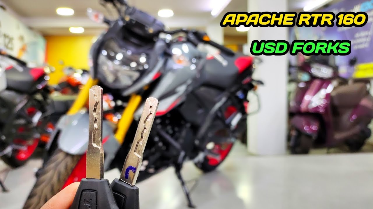 All New 2025 TVS Apache RTR 160 USD Forks Grey Colour Review, Price ...
