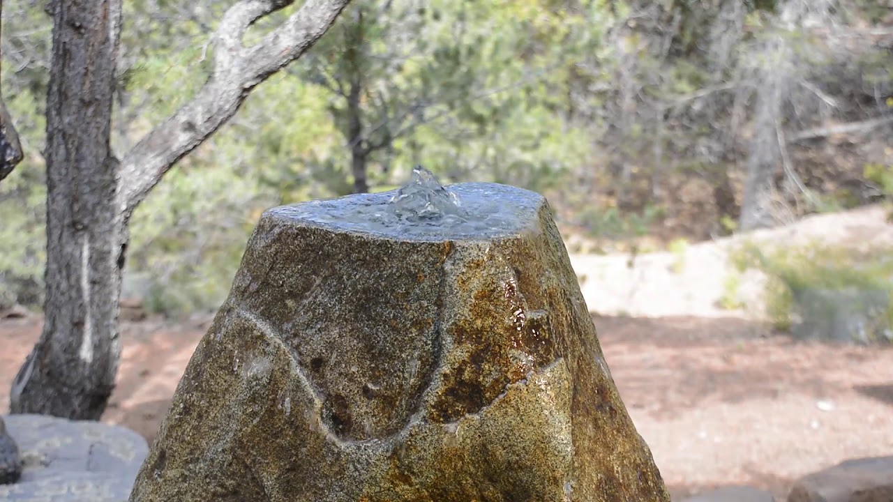 Boulder Fountain - Natural Stone Water Feature Running - YouTube