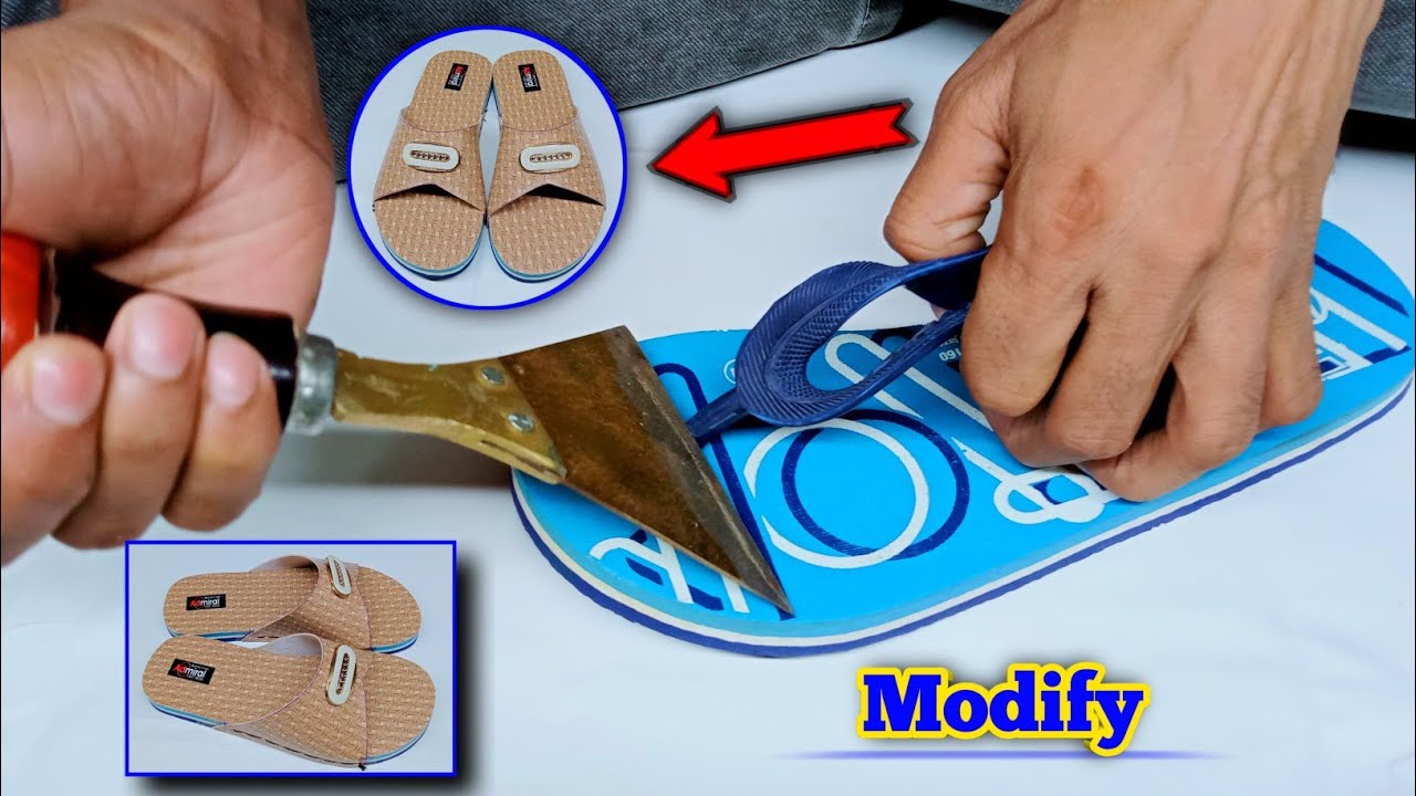 making membuat sandal modify sandals making tricks to make at home ...