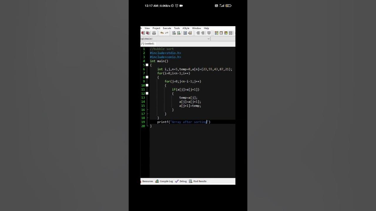Selection sort using c program //@brevilearning - YouTube