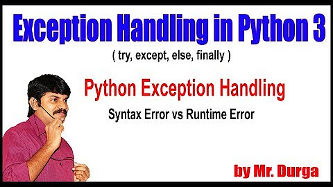 Python Exception Handling in Durga sir - YouTube