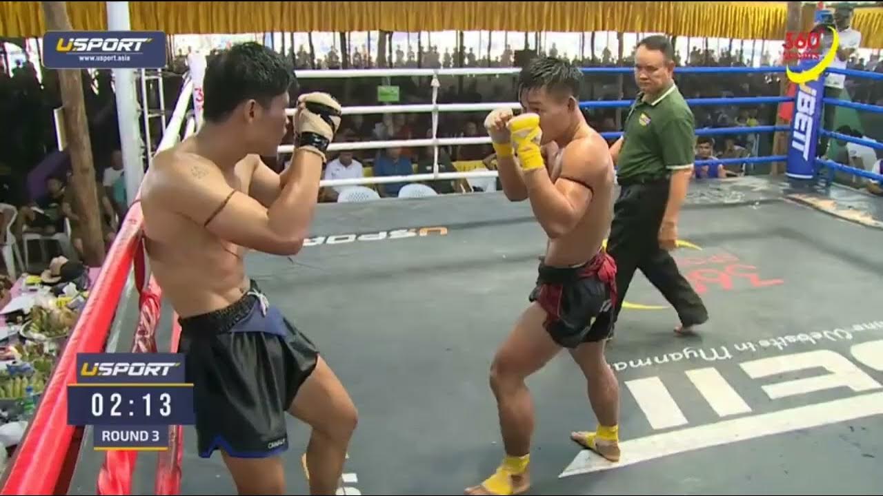 Thet Win Aung(360sport)ANS Champion Vs Moe Htet Aung(Family wanchai)Myanmar Lethwei fight ...