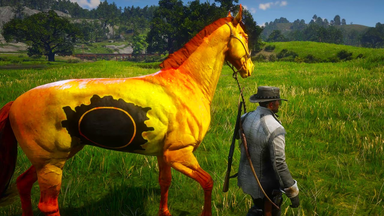 RDR2 | JOHN MARSTON CAUGHT BEAUTIFUL SCORCHER HORSE | FANTASY HORSE ...