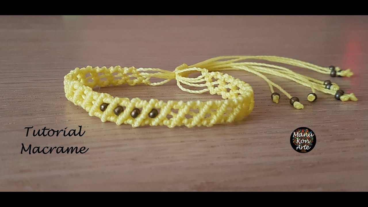 DIY Tutorial Cómo Hacer una Pulsera Macramé con Cuentas muy Fácil Paso ...