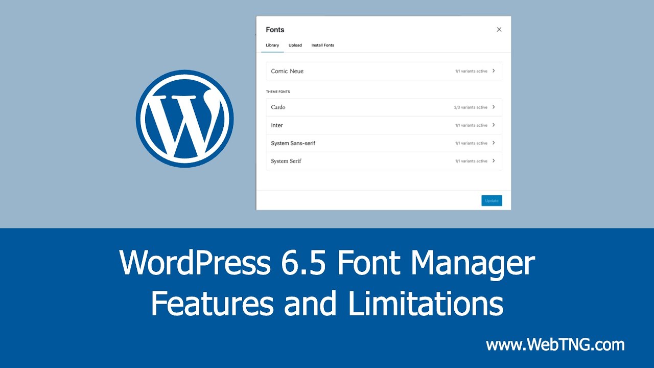 WordPress 6.5 Font Manager - Features and Limitations - YouTube