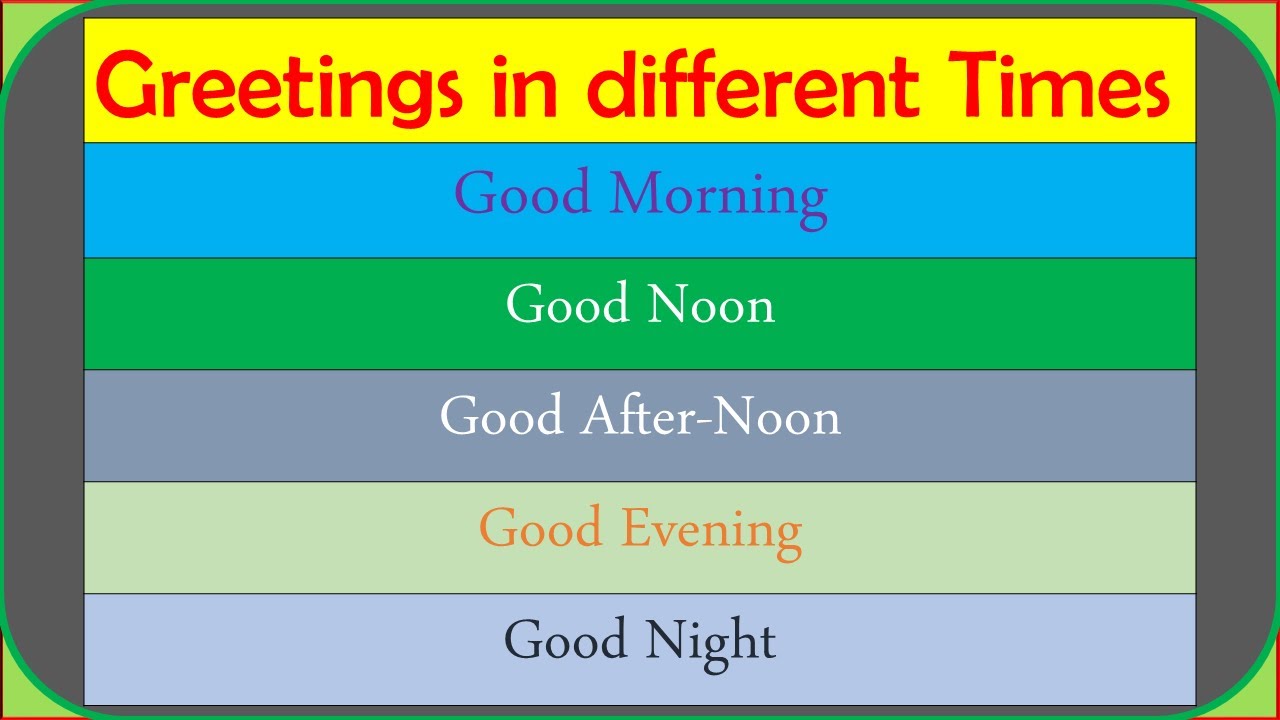 || Greetings of different times || Greetings ||Good Morning, Noon ...