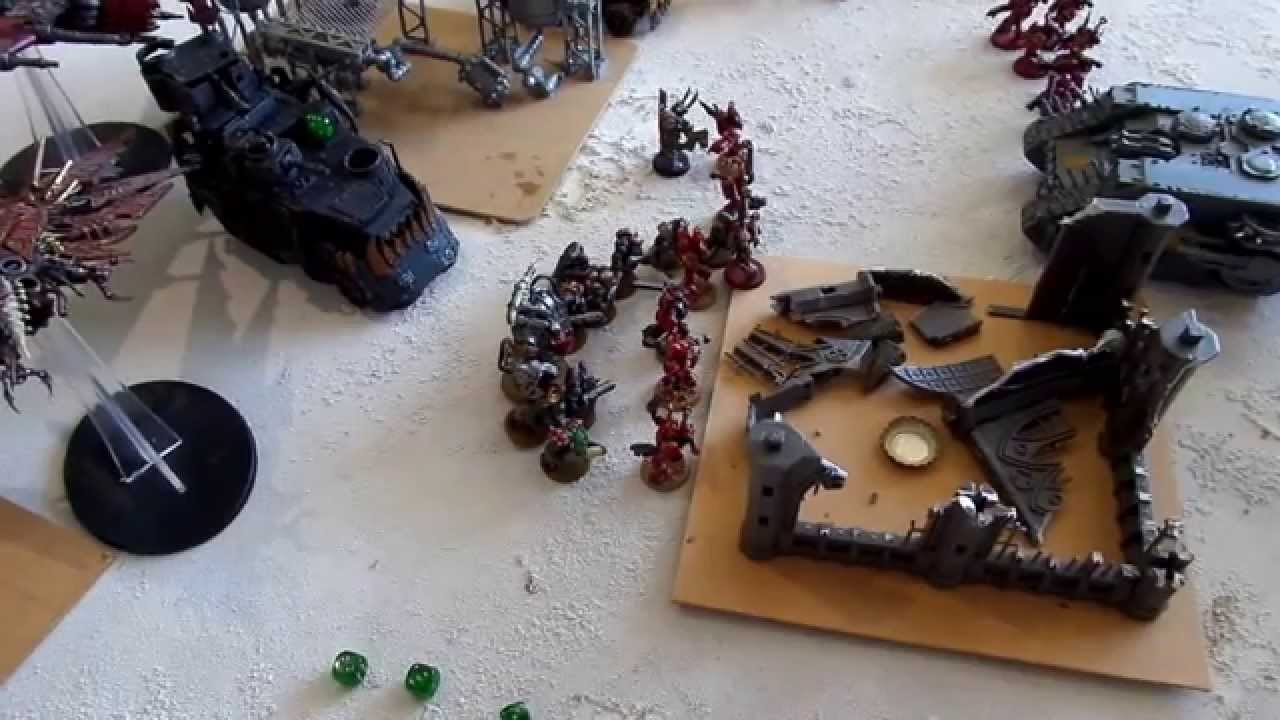 Orks Vs Chaos Warhammer 40k Battle Report - YouTube