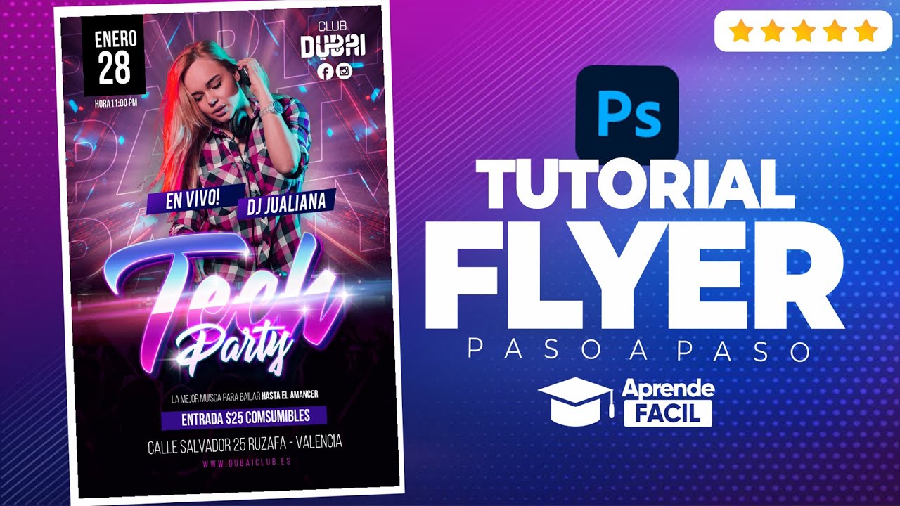 Como hacer flyer para discoteca en photoshop - YouTube