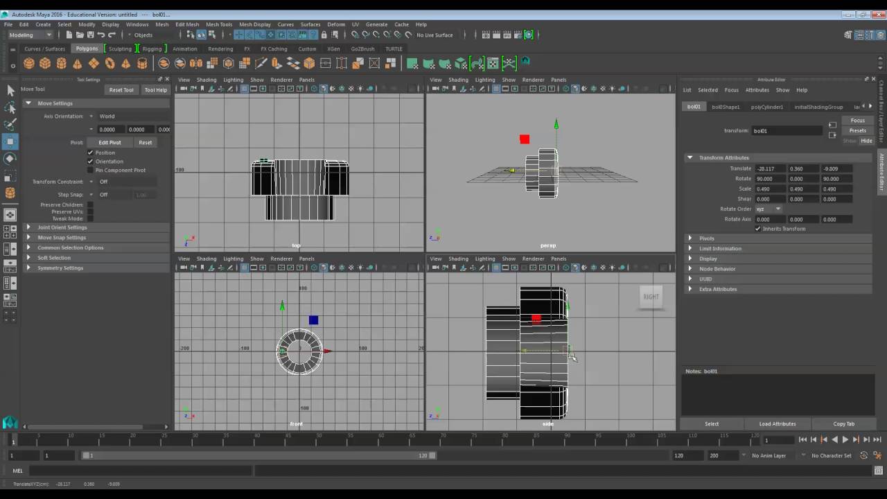 Maya Duplicate Special Bolts - YouTube