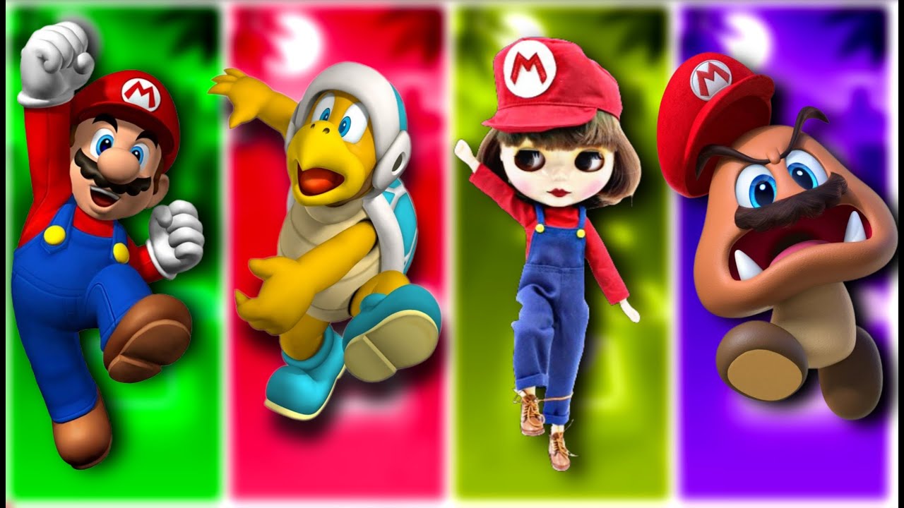 Super Mario version 2025 🎵 Tiles Hop EDM Rush ⭐Mario 🆚The crazy peach 🆚 ...