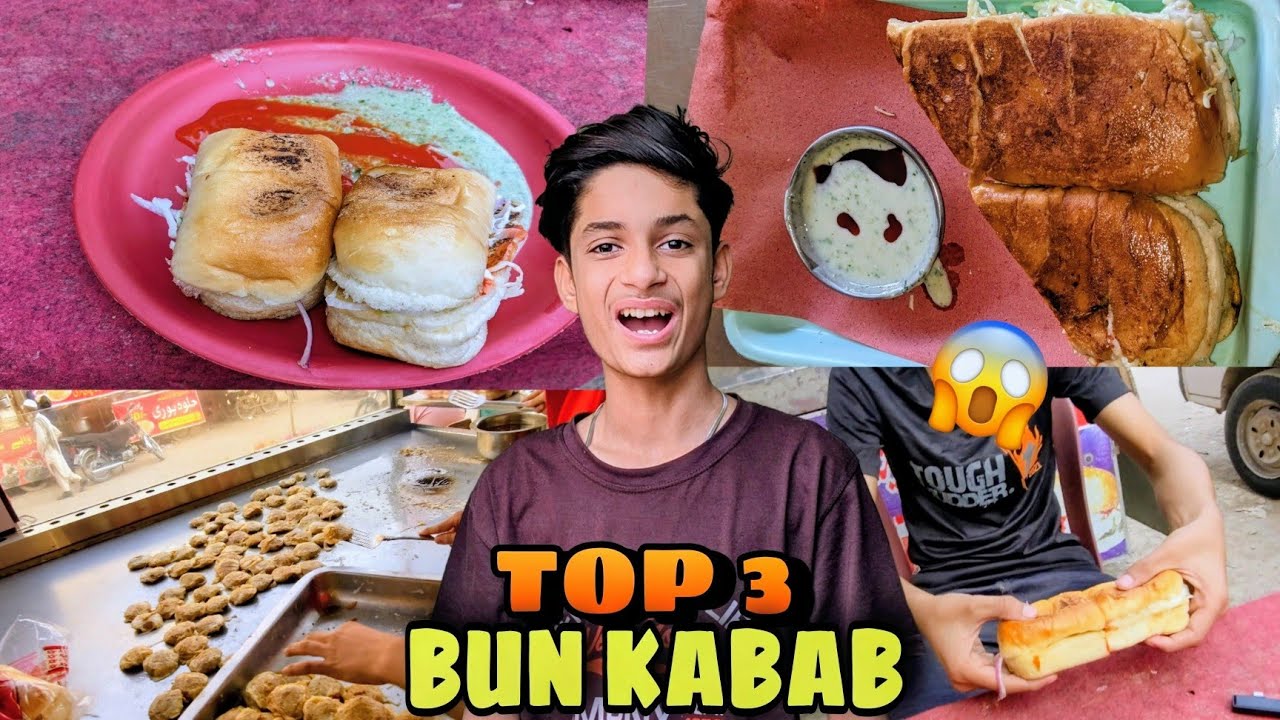 Top 3 famous bun kabab | in Karachi 😱 #comedy #vlog - YouTube
