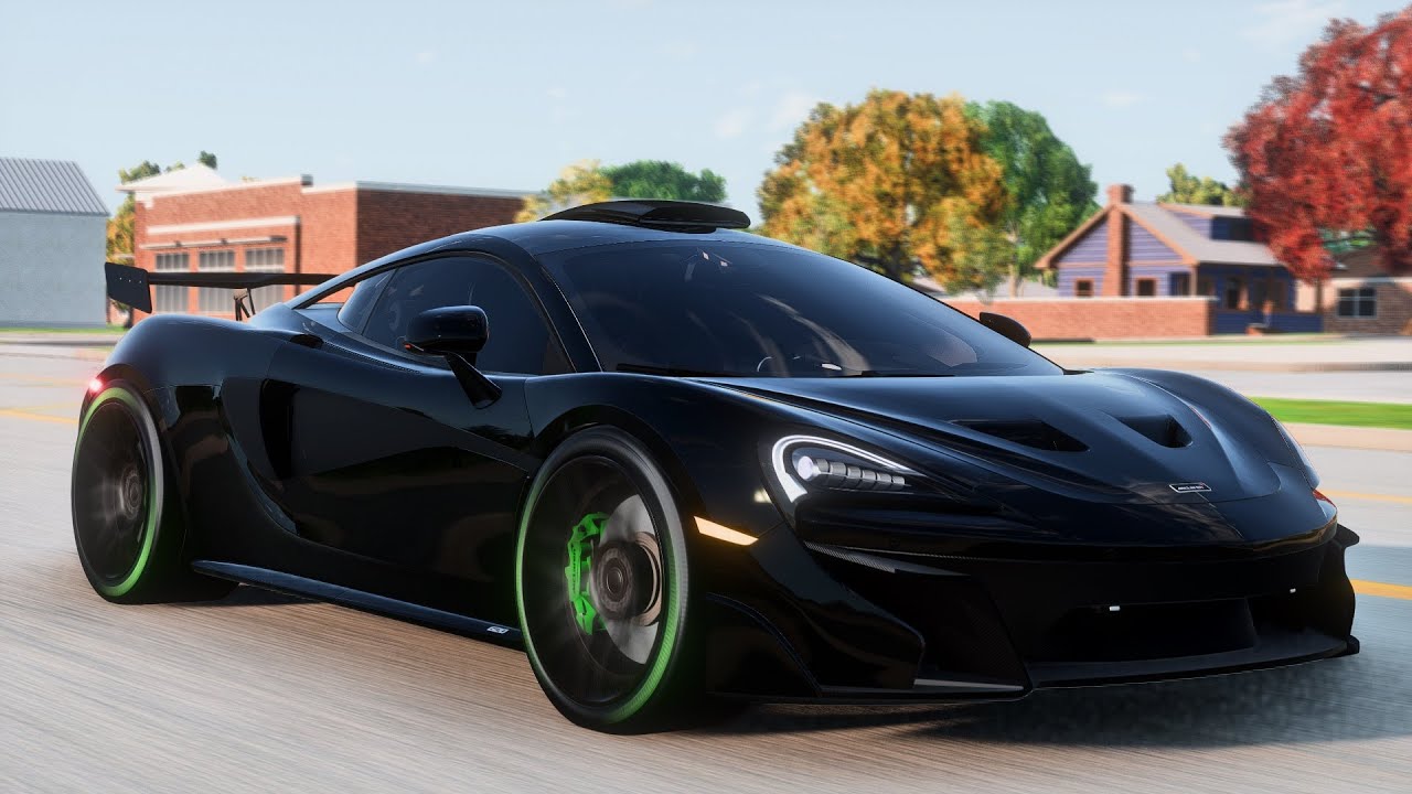 BeamNG| Driving My Custom McLaren 620R Through The Hood - YouTube
