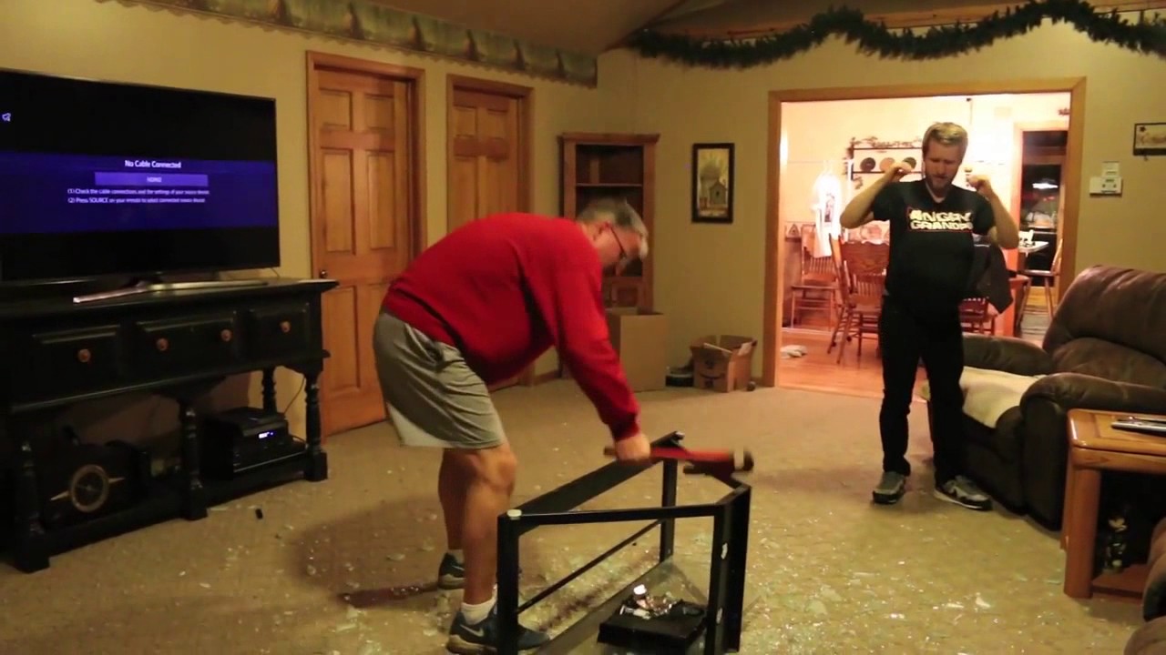 ANGRY GRANDPA DESTROYS PS4! In slow-motion - YouTube
