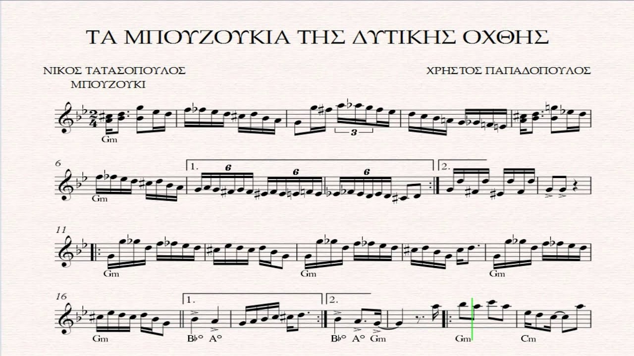 ΤΑ ΜΠΟΥΖΟΥΚΙΑ ΤΗΣ ΔΥΤΙΚΗΣ ΟΧΘΗΣ ( ΟΡΧΗΣΤΡΙΚΟ ) - ΠΑΡΤΙΤΟΥΡΑ Χ ...