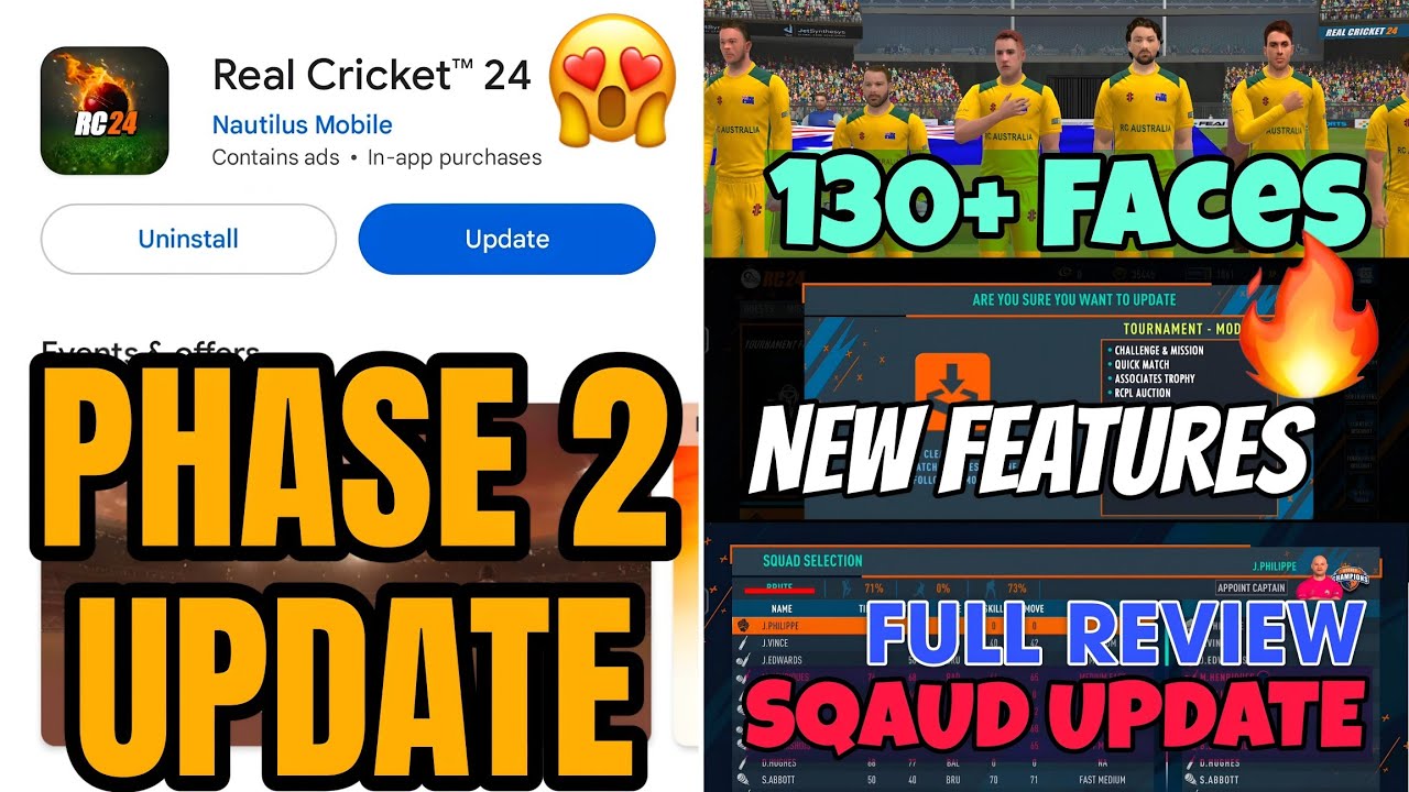 Real Cricket 24 Phase-2 Update Released Full Review🔥130+ New Faces, New ...