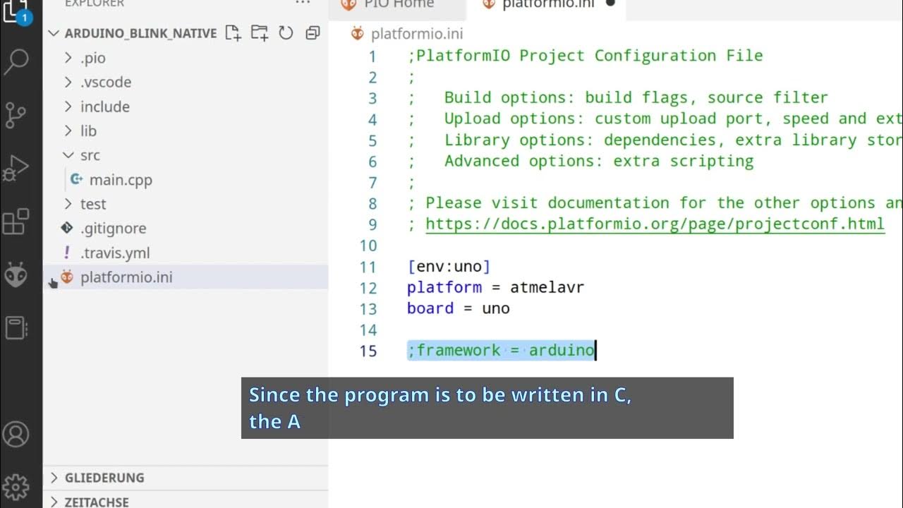 PlatformIO: Basic structure of a C program for an ATmega328p ...