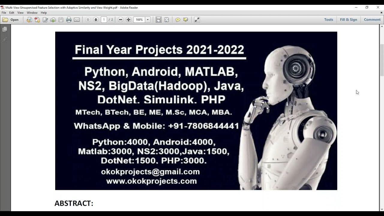 Multi View Unsupervised Feature Selection with Adaptive Similarity and View Weight - YouTube