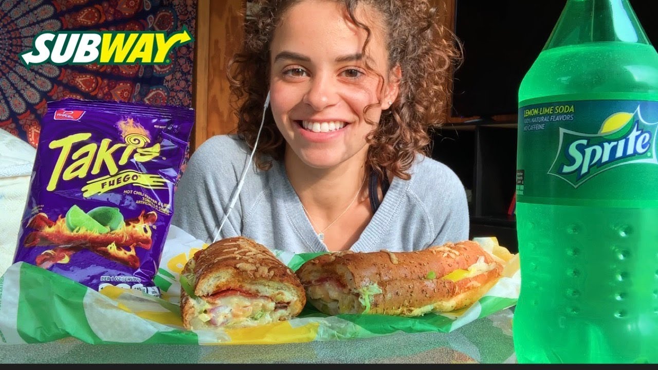ASMR SUBWAY EATING SHOW *Eating Sounds* - YouTube