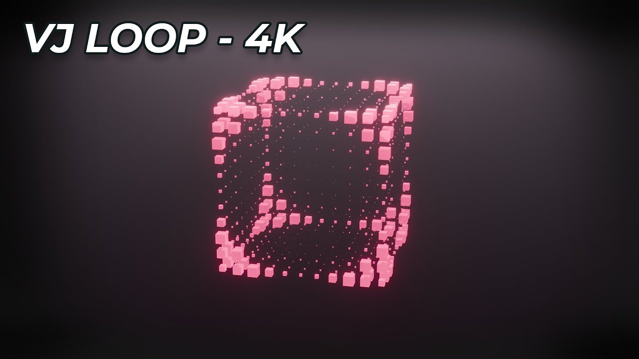 VJ Loop - Pulsing Pink Cube - 4k visuals - YouTube