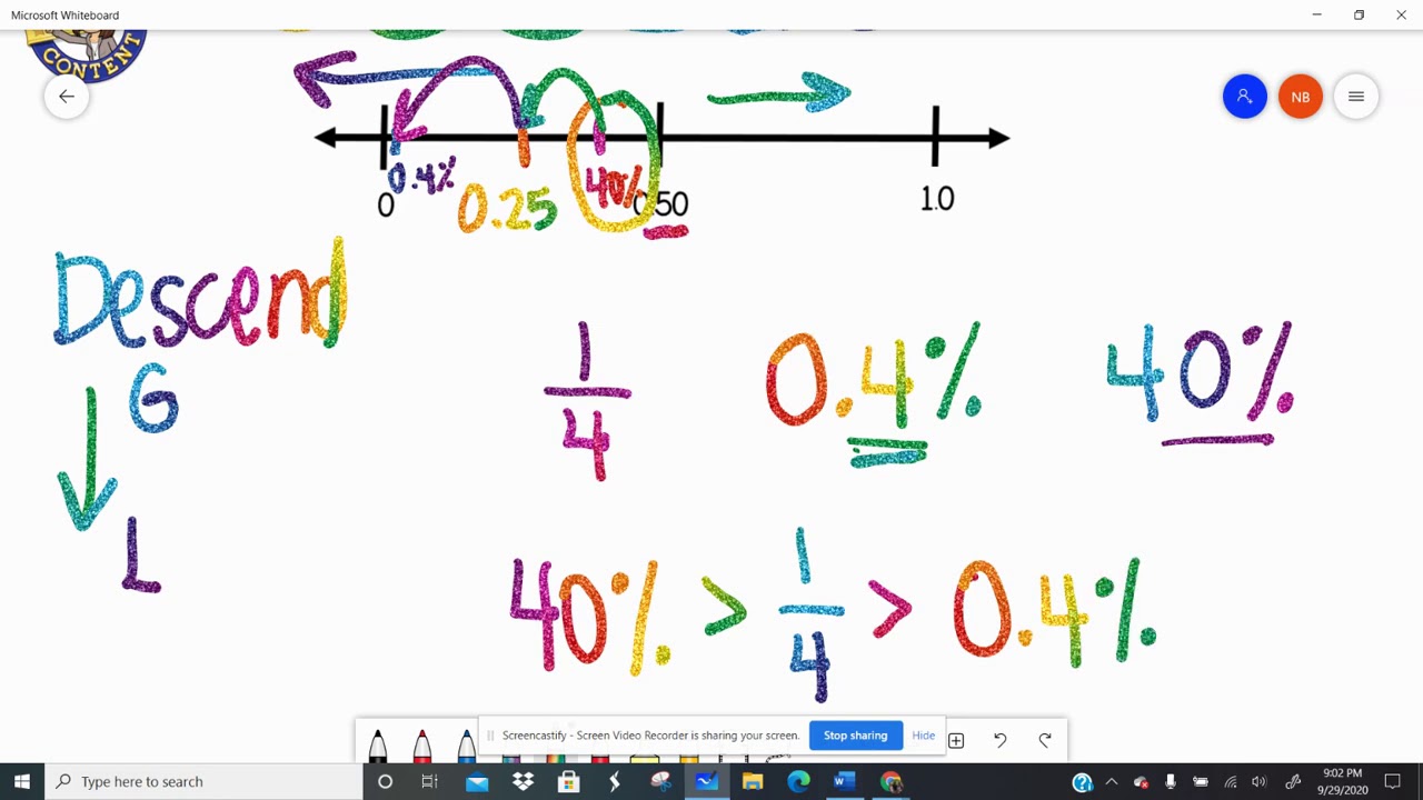 Using a Number Line to ORDER FDP - YouTube