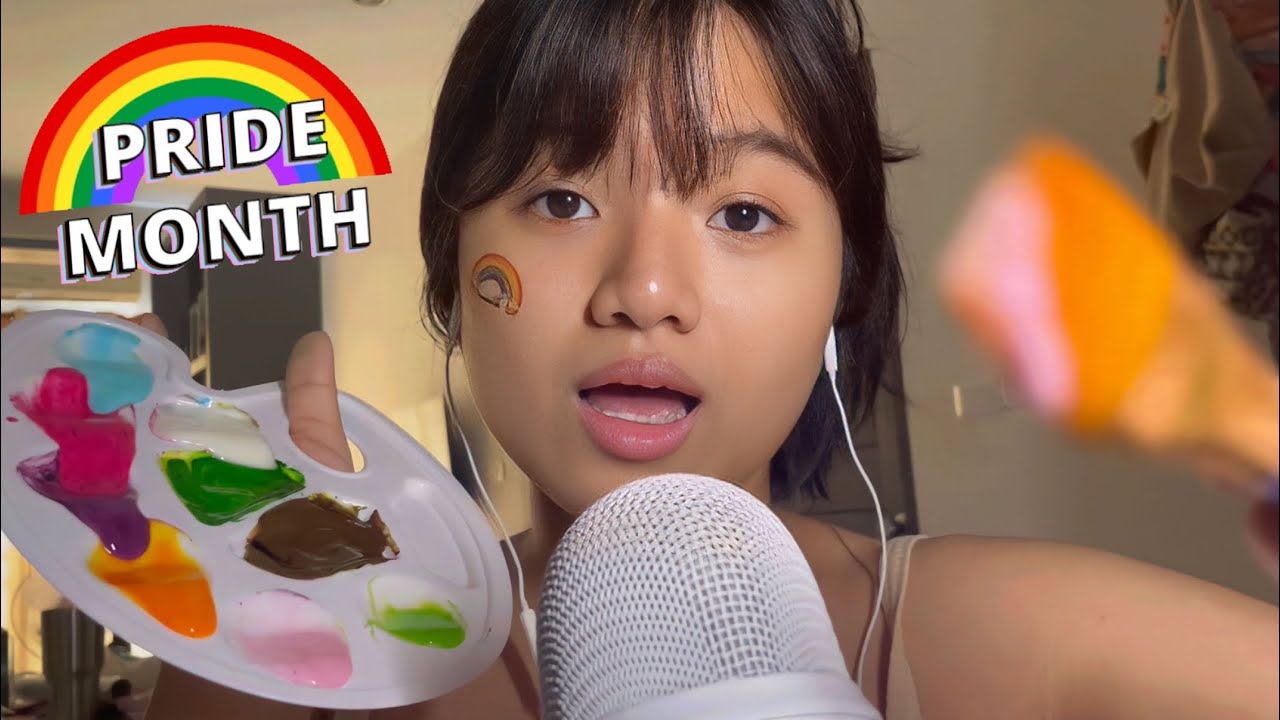 ASMR Spit Painting You For Pride Parade 🏳️‍🌈👩🏼‍ ️‍👩🏽 (no talking) - YouTube