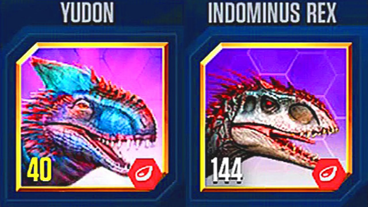 YUDON VS INDOMINUS REX SUPER RARE PACK | JURASSIC WORLD THE GAME - YouTube