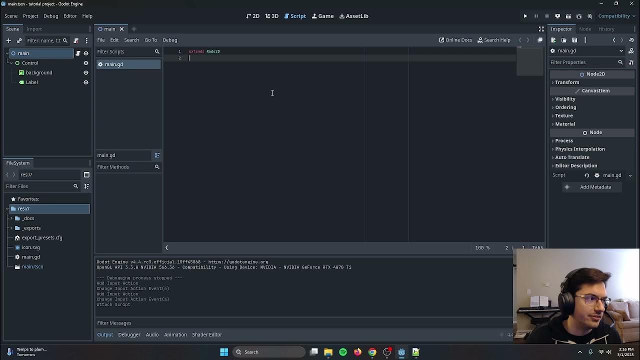 Godot Beginner Tutorial Series Episode 02 -- PONG (Menu, Buttons, and Movement) - YouTube