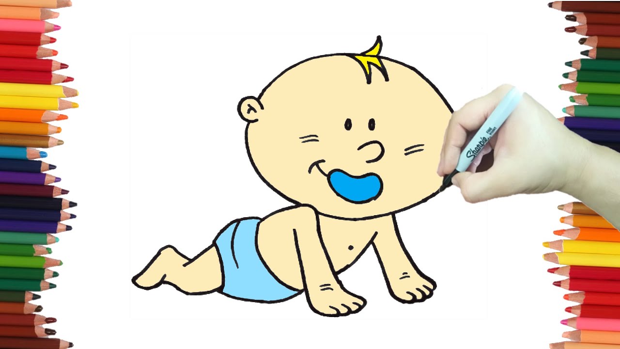 Dibujo de un BEBE GATEANDO - Dibubaron Speed Drawing - YouTube